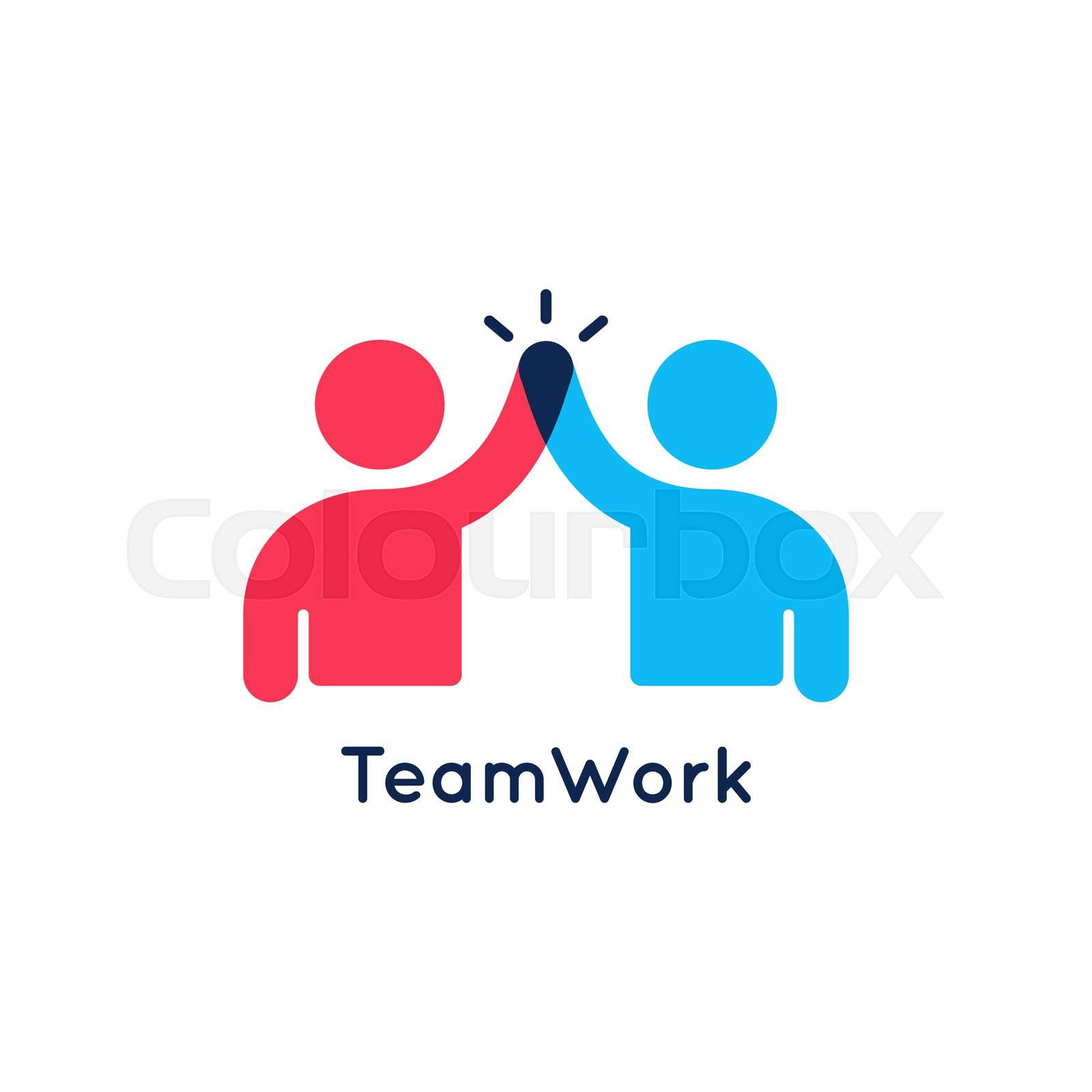 Teamwork concept logo. Team work icon on white | Stock vector | Colourbox