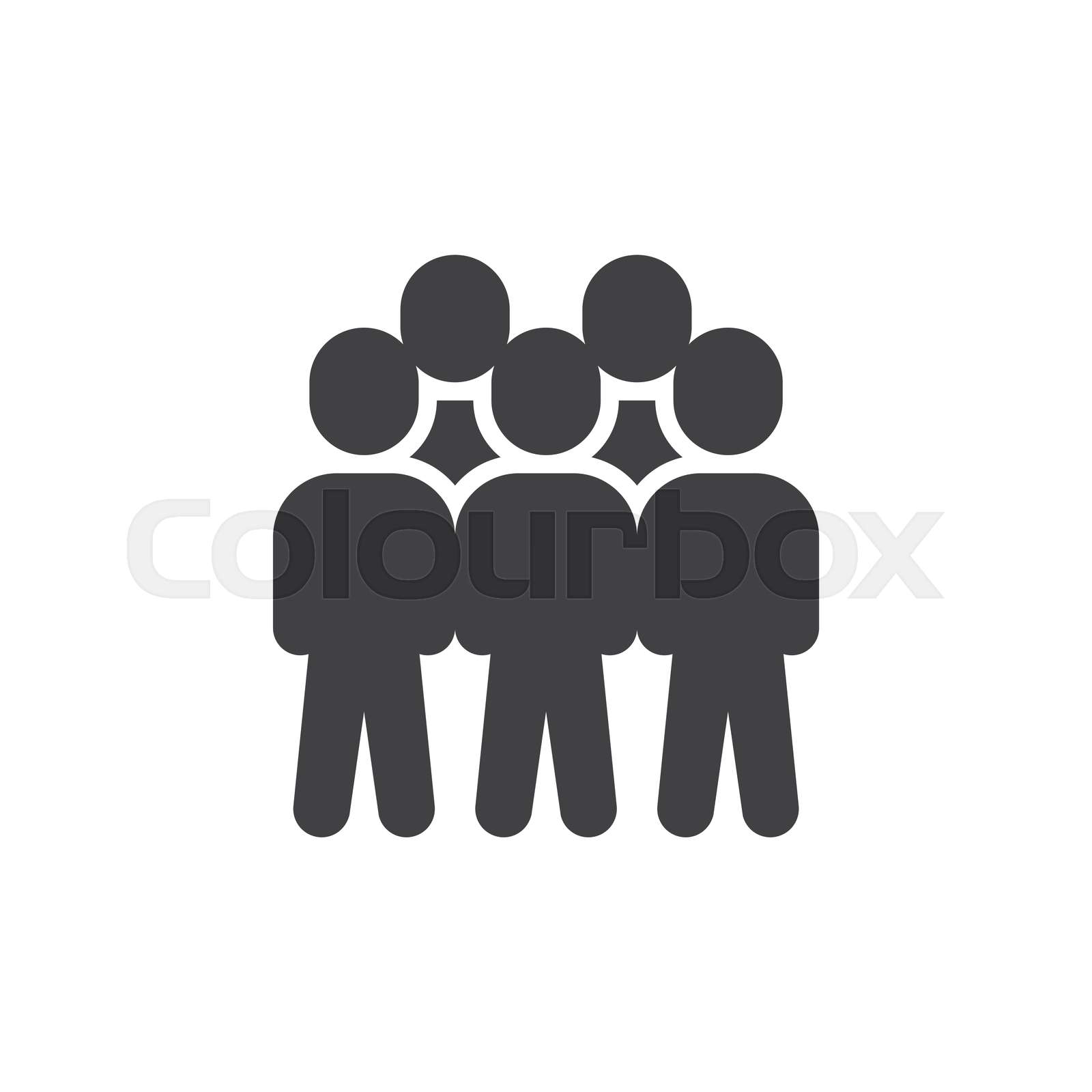 Group of five people vector icon | Stock vector | Colourbox