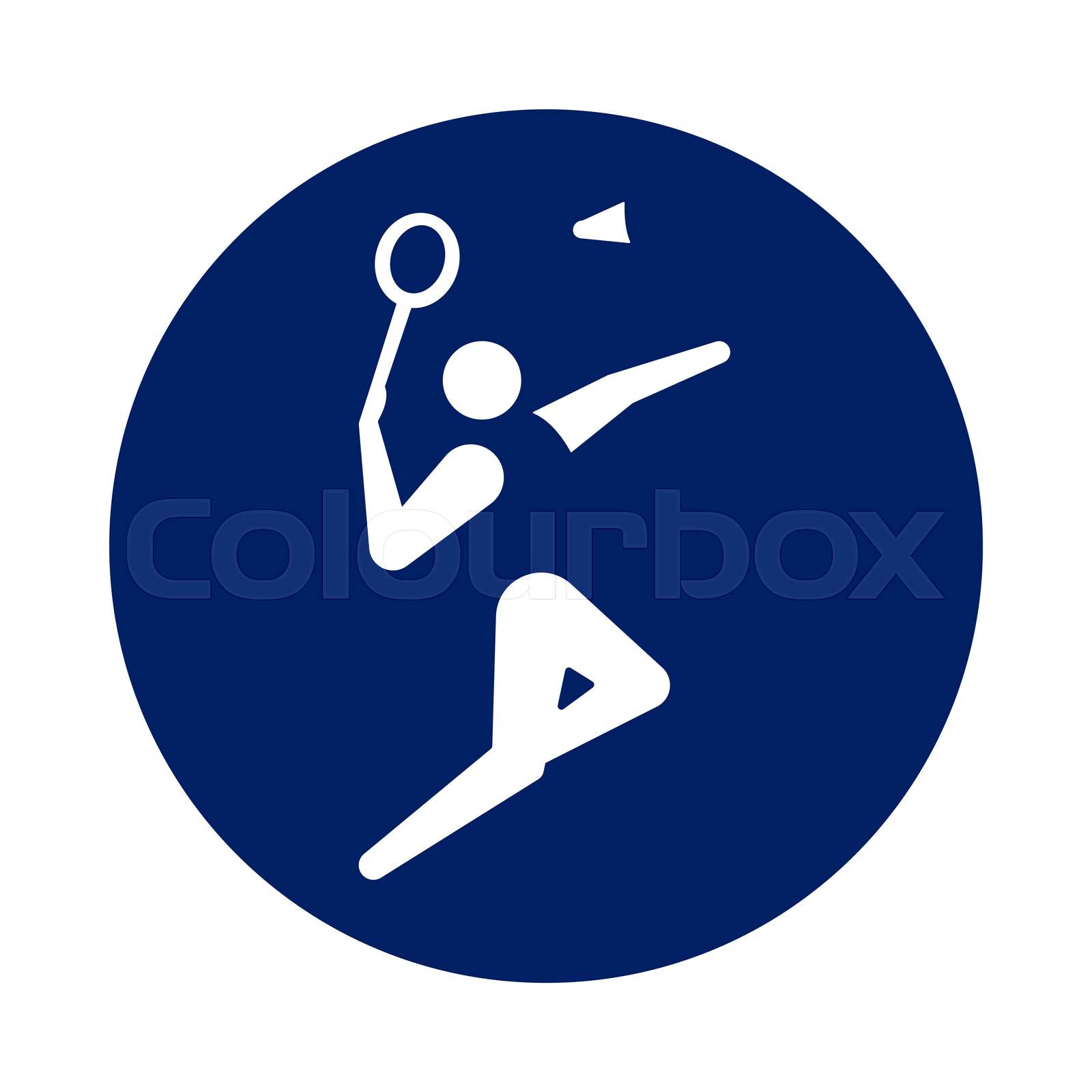 Round Badminton pictogram, new sport icon in blue circle. | Stock ...