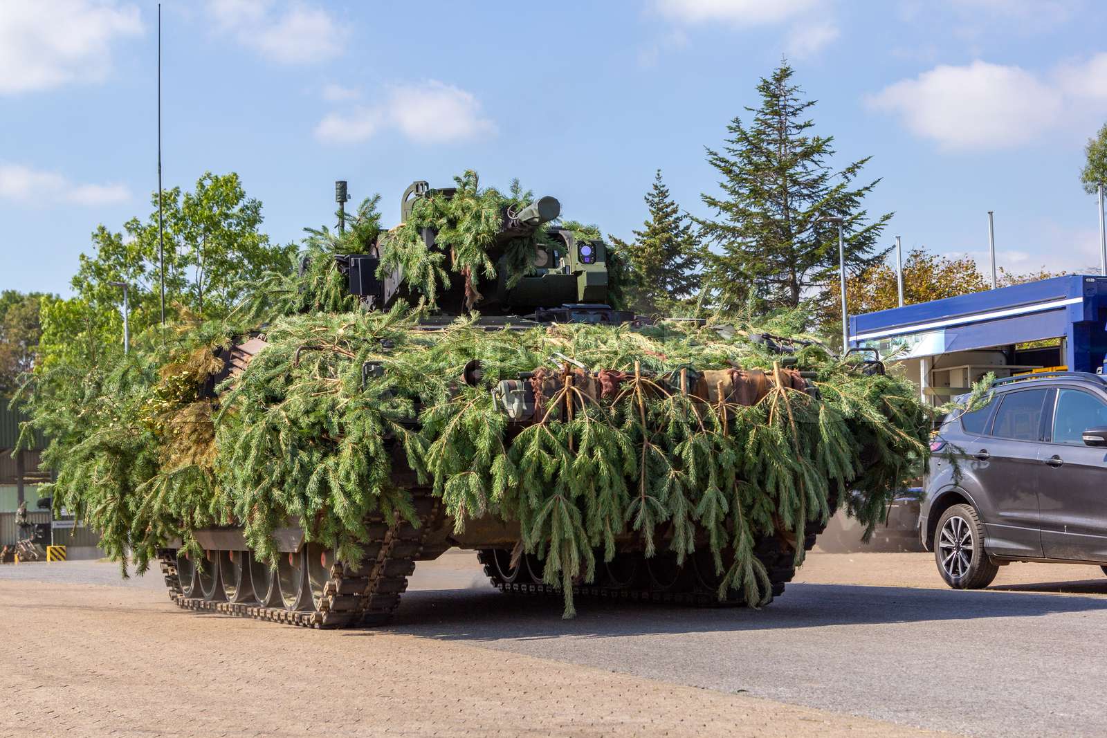 German army infantry fighting vehicle drives on tactical exercise at ...