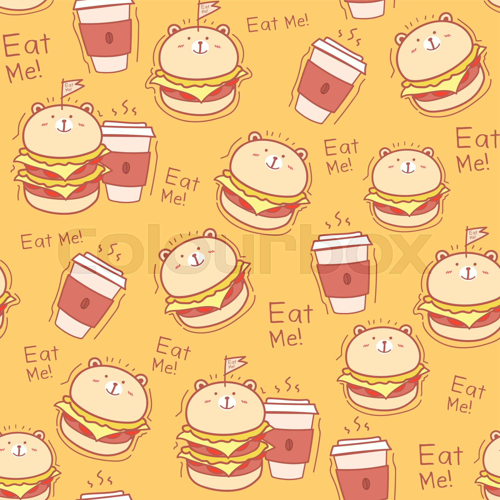 Seamless pattern burger background. Vector Illustration. | Stock vector ...