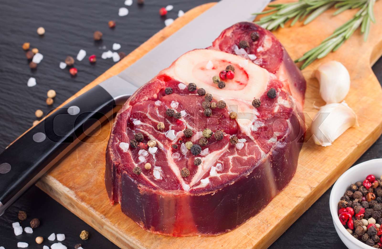 Cooking ingredients. Fresh raw meat beef steak with bone. | Stock image ...