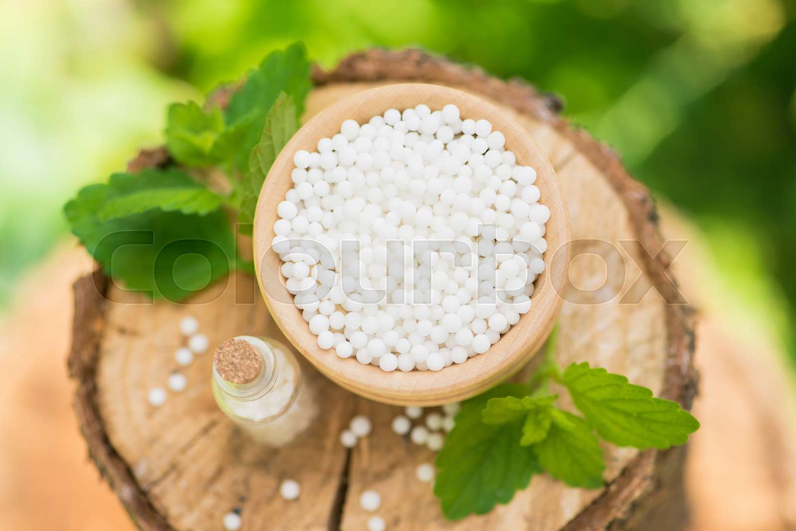 medicine treatment of homeopathy globules | Stock image | Colourbox