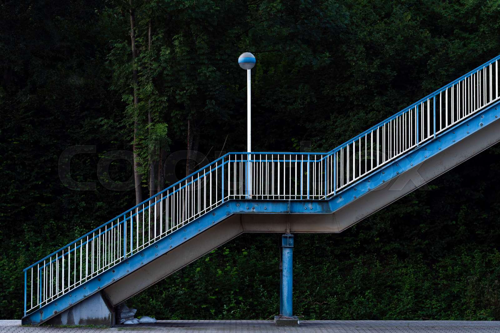 Train station stairs. Outdoor stairways side view. | Stock image ...