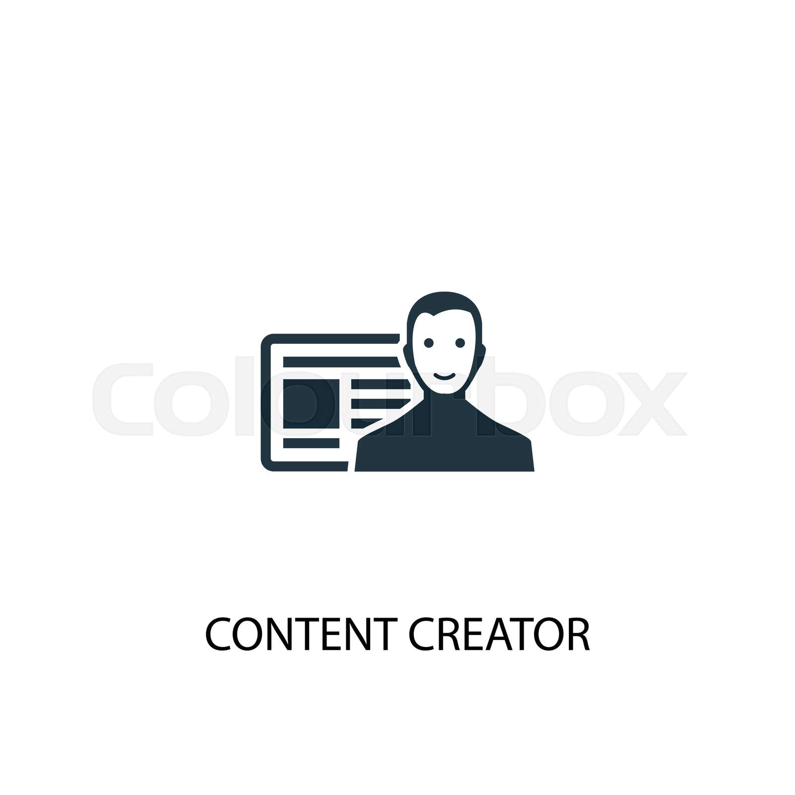 content creator icon. Simple element illustration. content creator ...