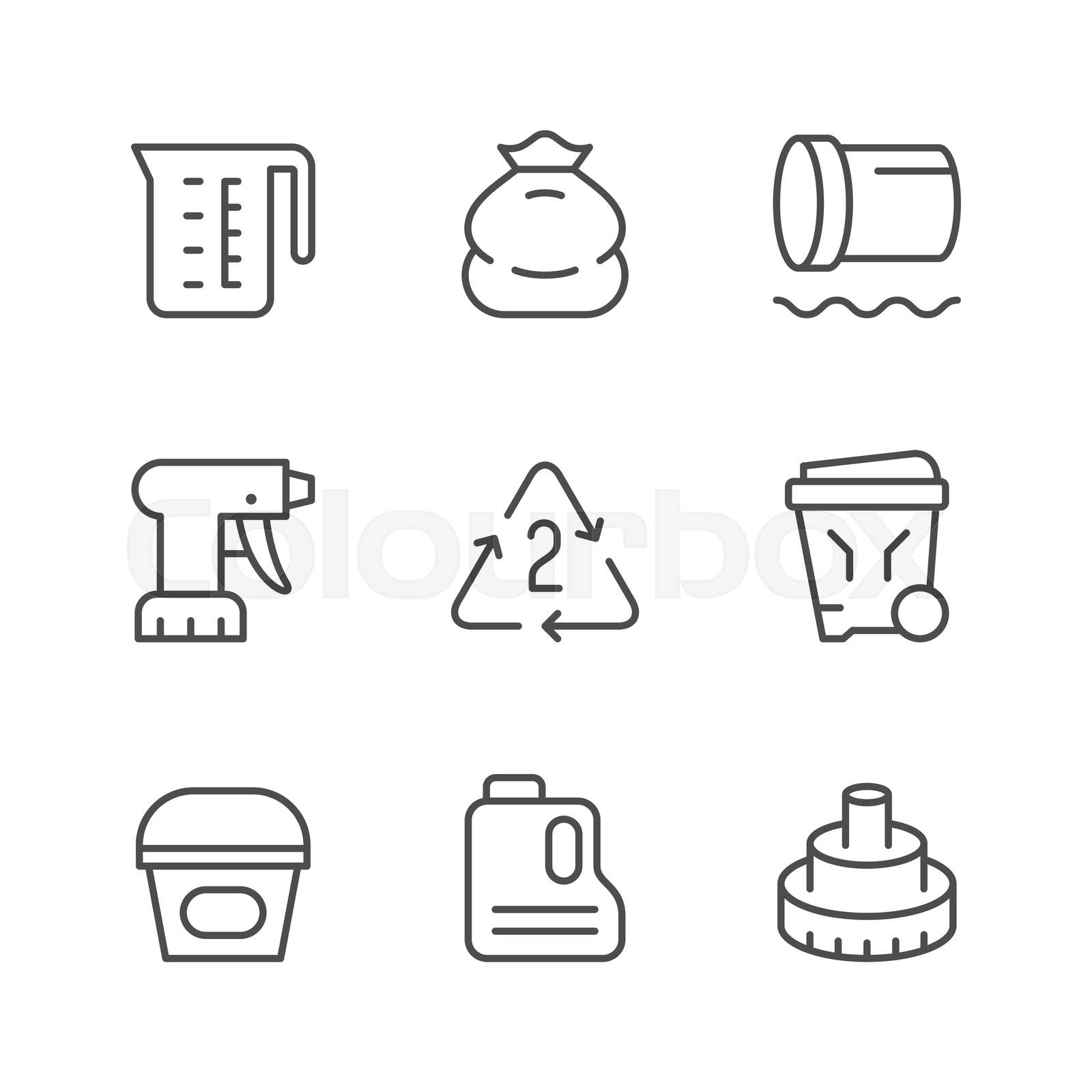 Set line icons of polyethylene or polythene | Stock vector | Colourbox