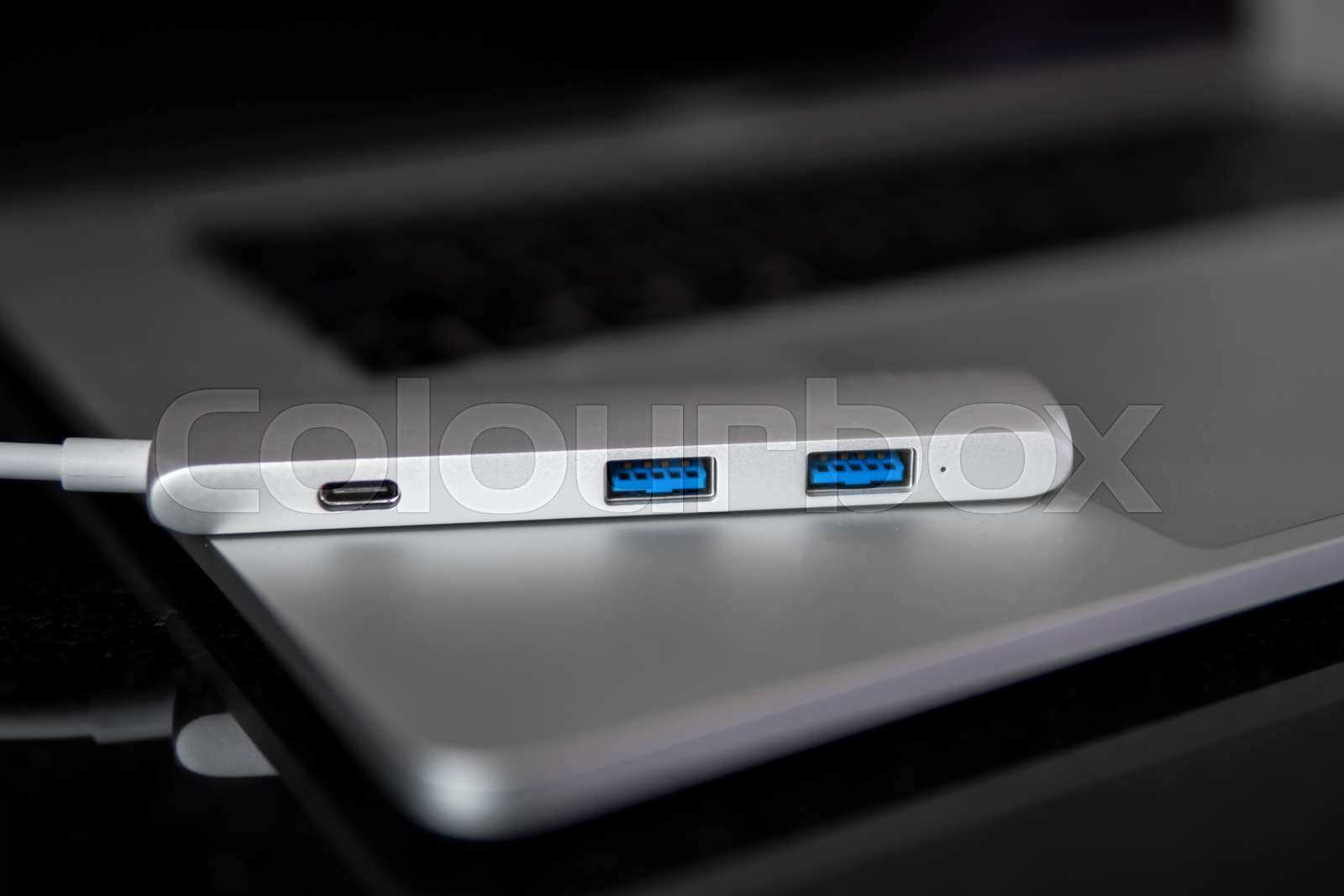The USB adapter under the Type-C connector for laptop. Multiport ...