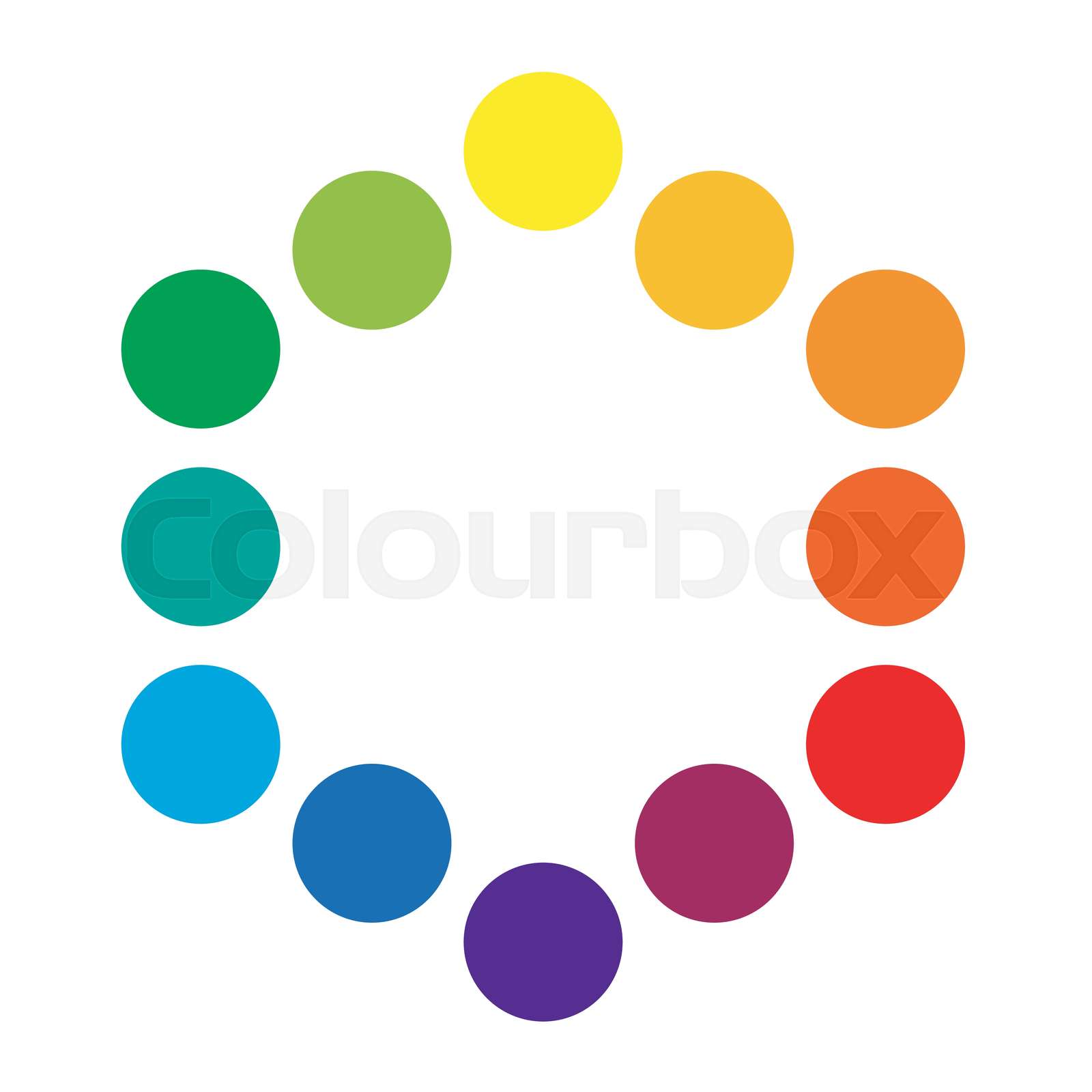 Basic Multicolor Polychrome Spectral Versicolor Rainbow Colors of 12 ...