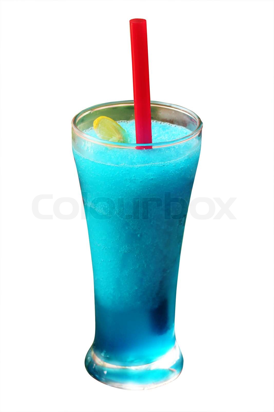 Mint flavored blue juice smoothie with ice, lime | Stock image | Colourbox