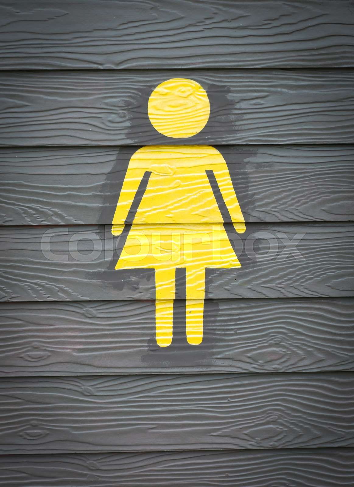 Women Toilet Sign yellow restroom sign on wall door at bathroom Ladies ...
