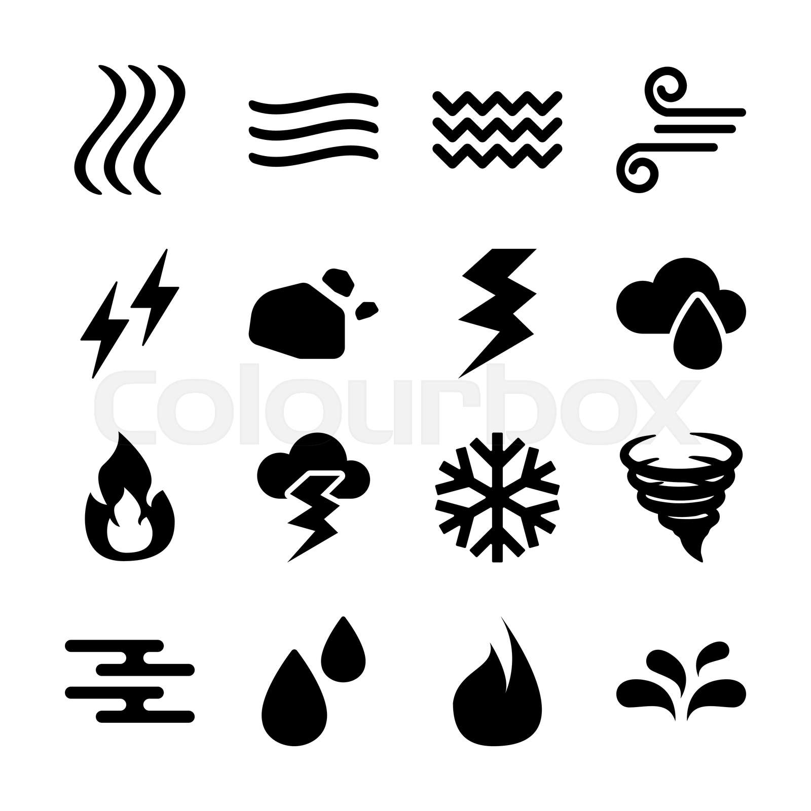 icons, sturm, tropfen | Stock-Vektor | Colourbox