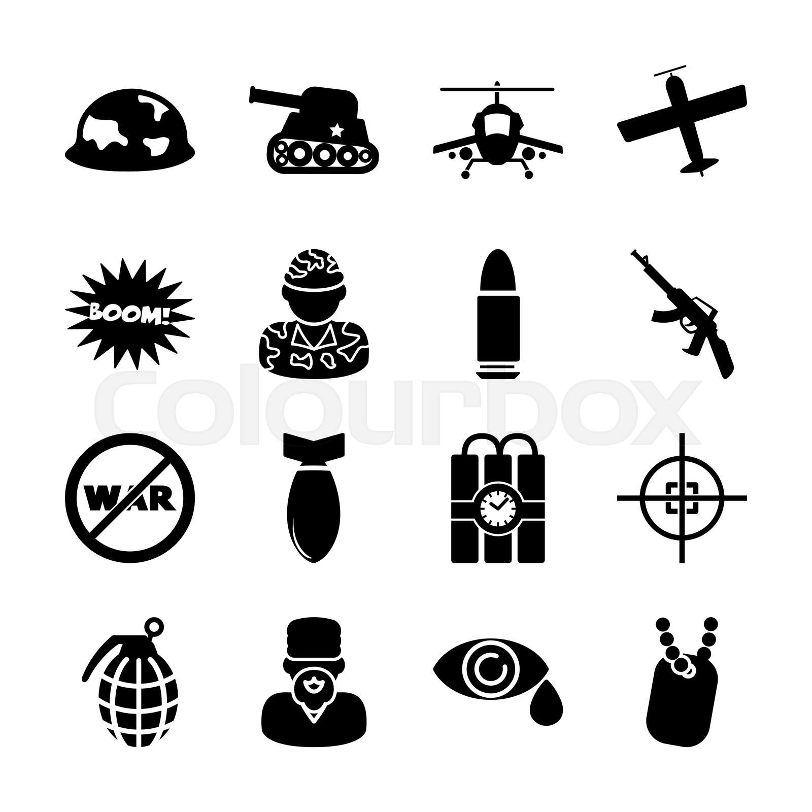 war solid icons | Stock vector | Colourbox