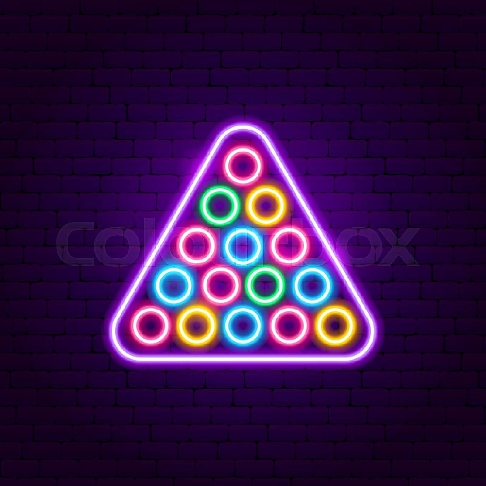Billiards Neon Sign | Stock vector | Colourbox