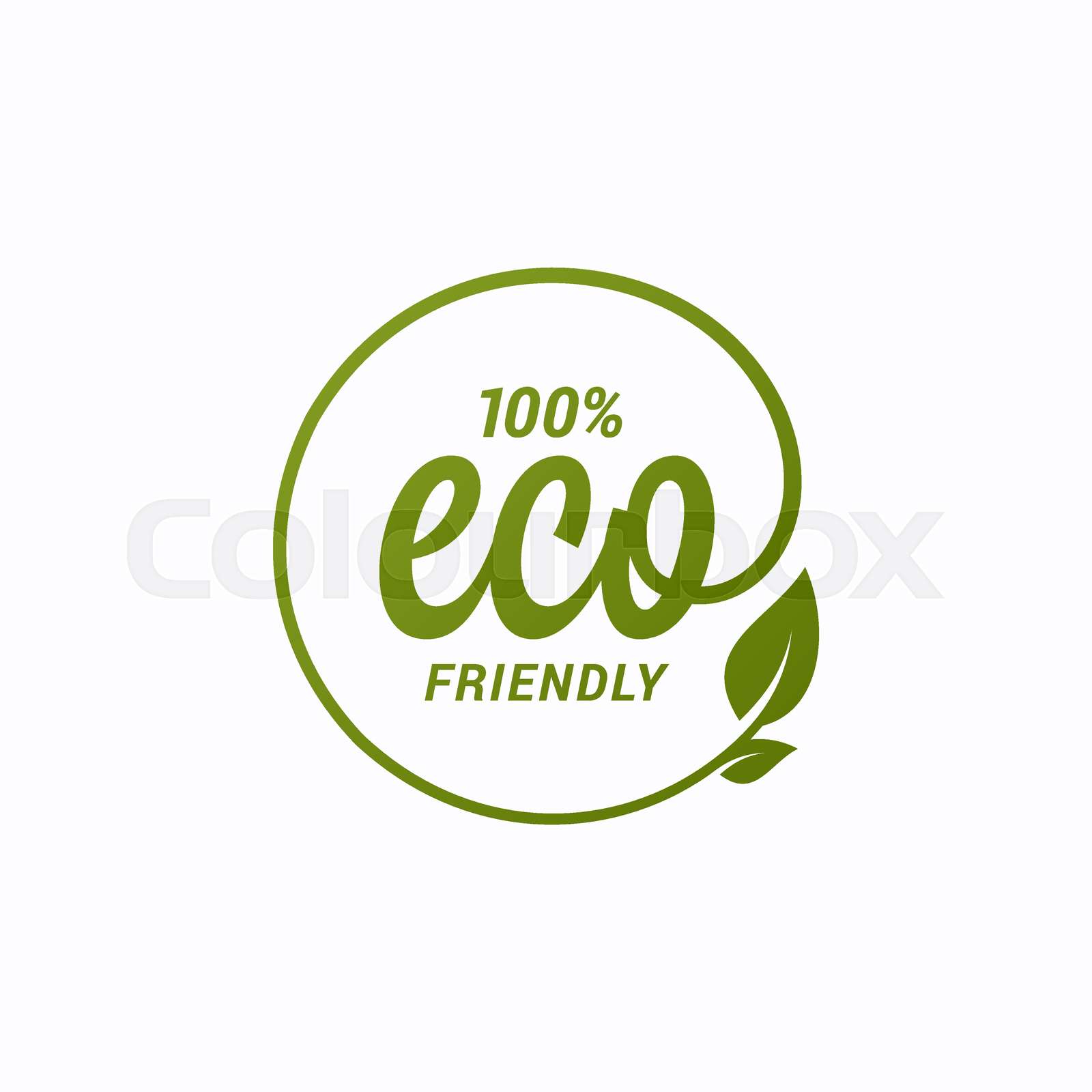Eco icon design. Ecology logo with leaf on white | Stock vector | Colourbox