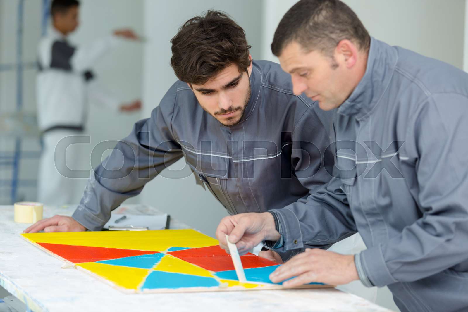 professional interior renovation crew at work in house | Stock image ...