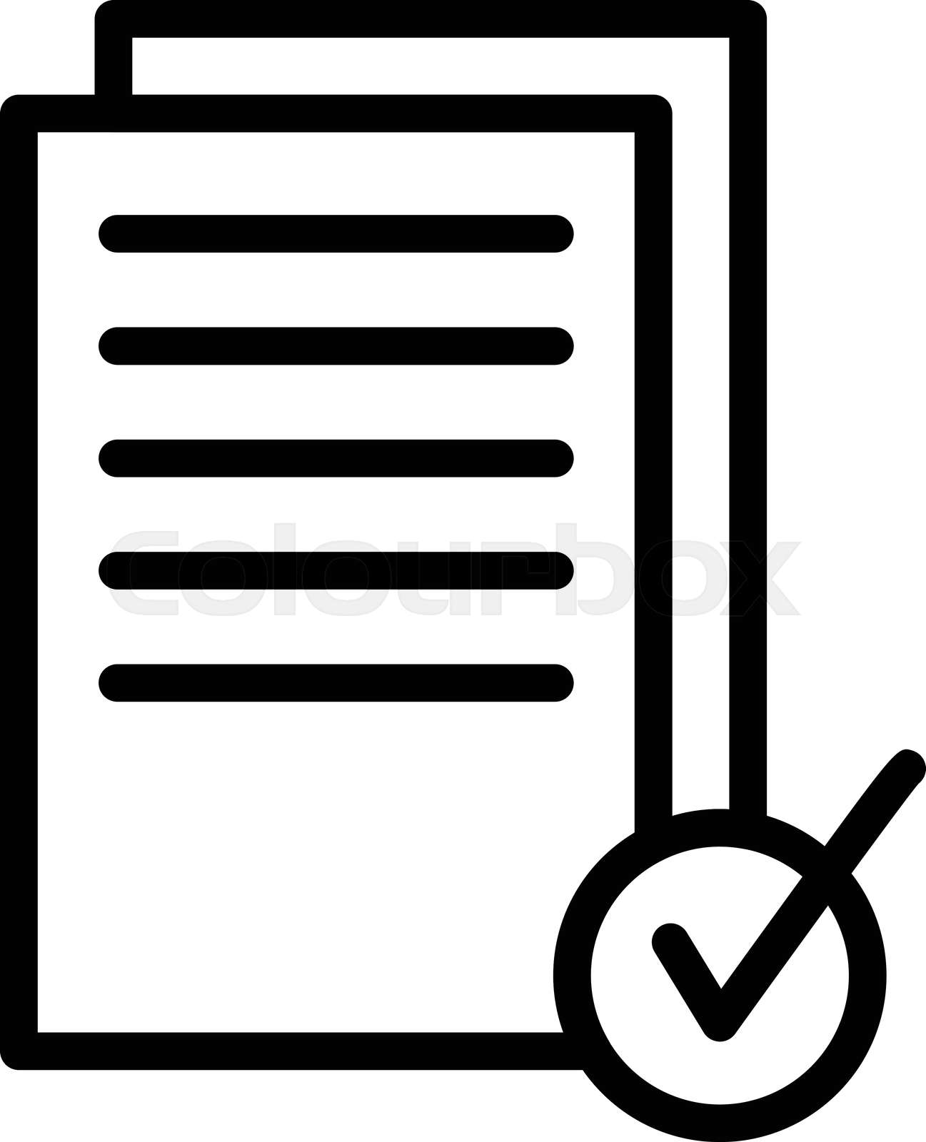 unterlagen, bestätigt, icon | Stock-Vektor | Colourbox