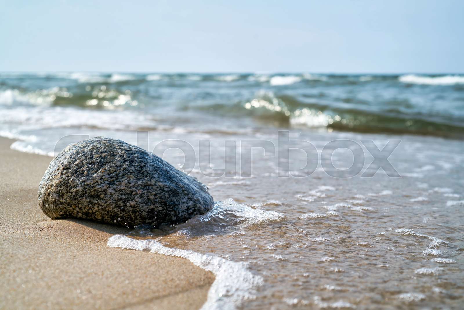 Stone on the beach of the Baltic coast | Stock image | Colourbox