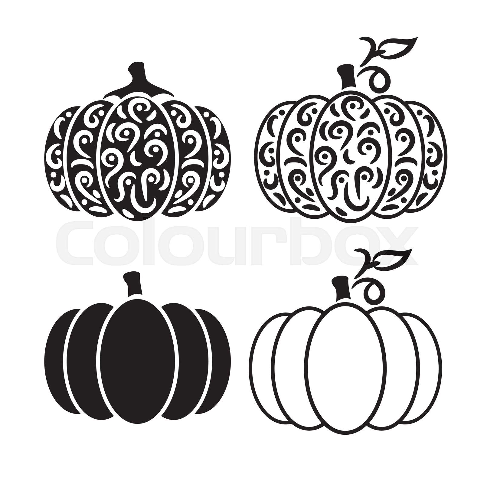 Vector cut out pumpkin decorative set. | Stock vector | Colourbox