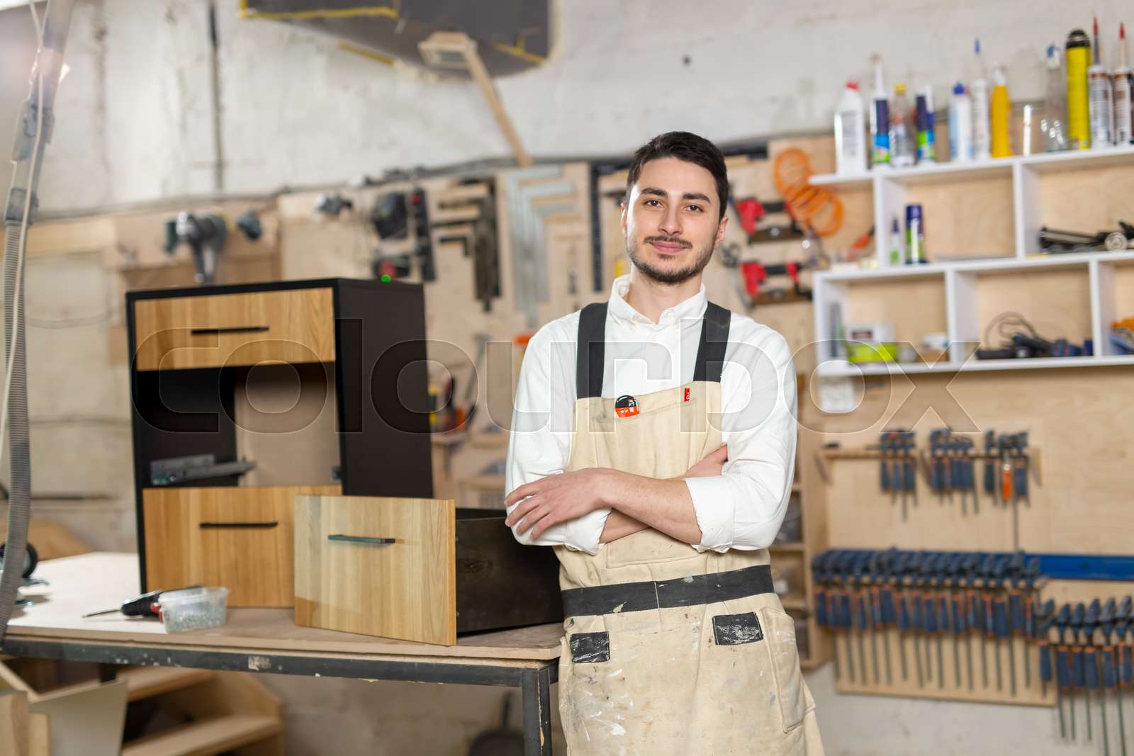 furniture factory, Small-Sized Companies and people concept - Portrait ...