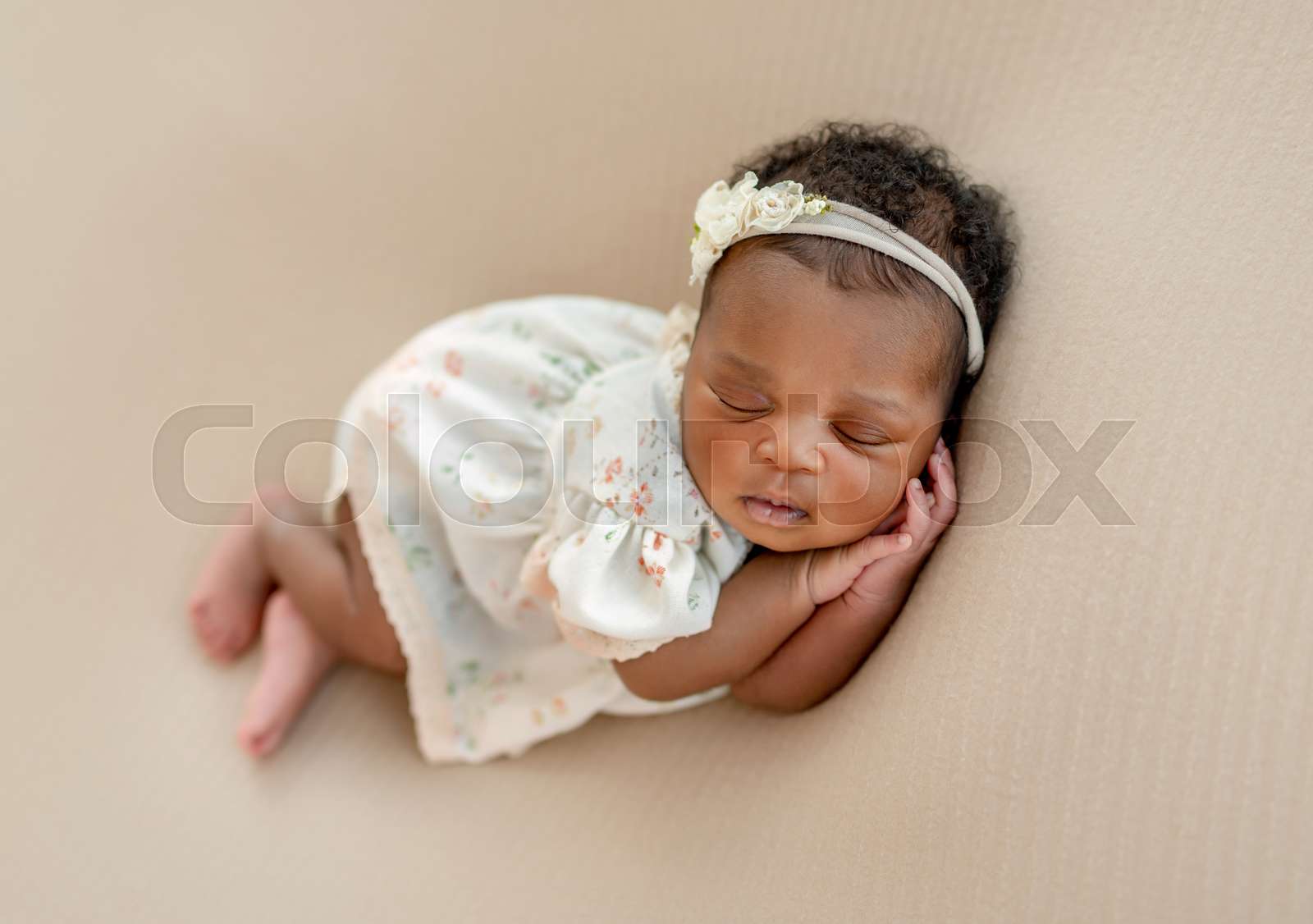 Newborn Baby Sleeping Stock Image Colourbox
