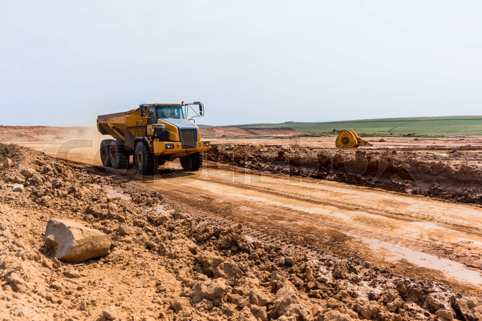 Truck Earthworks Industrial Property Development | Stock image | Colourbox