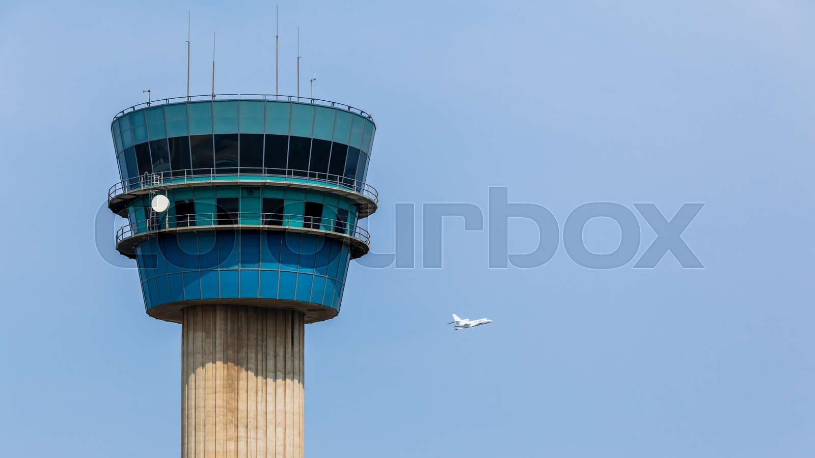 Airport Control Tower Plane Departs | Stock image | Colourbox