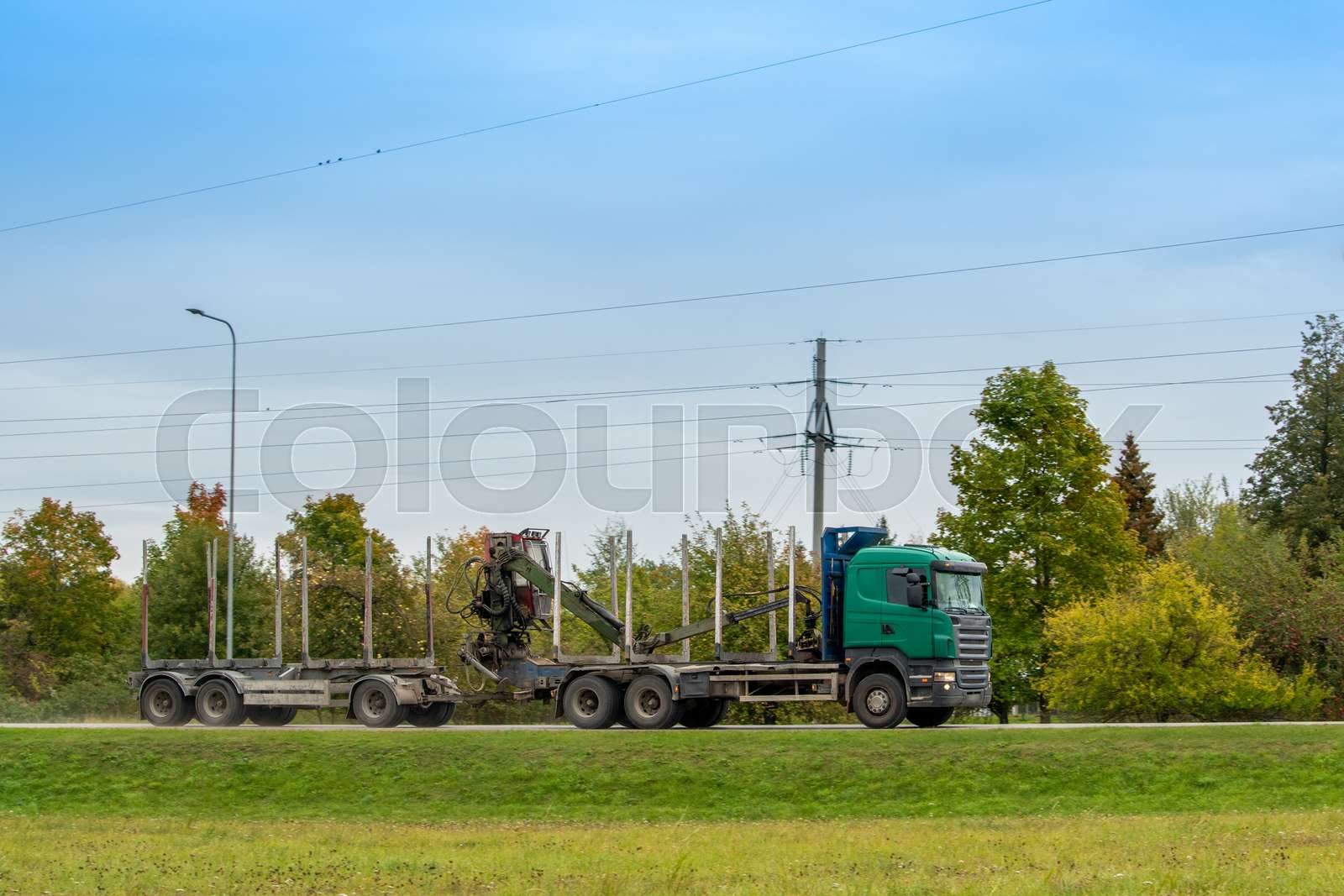 Empty logging truck | Stock image | Colourbox