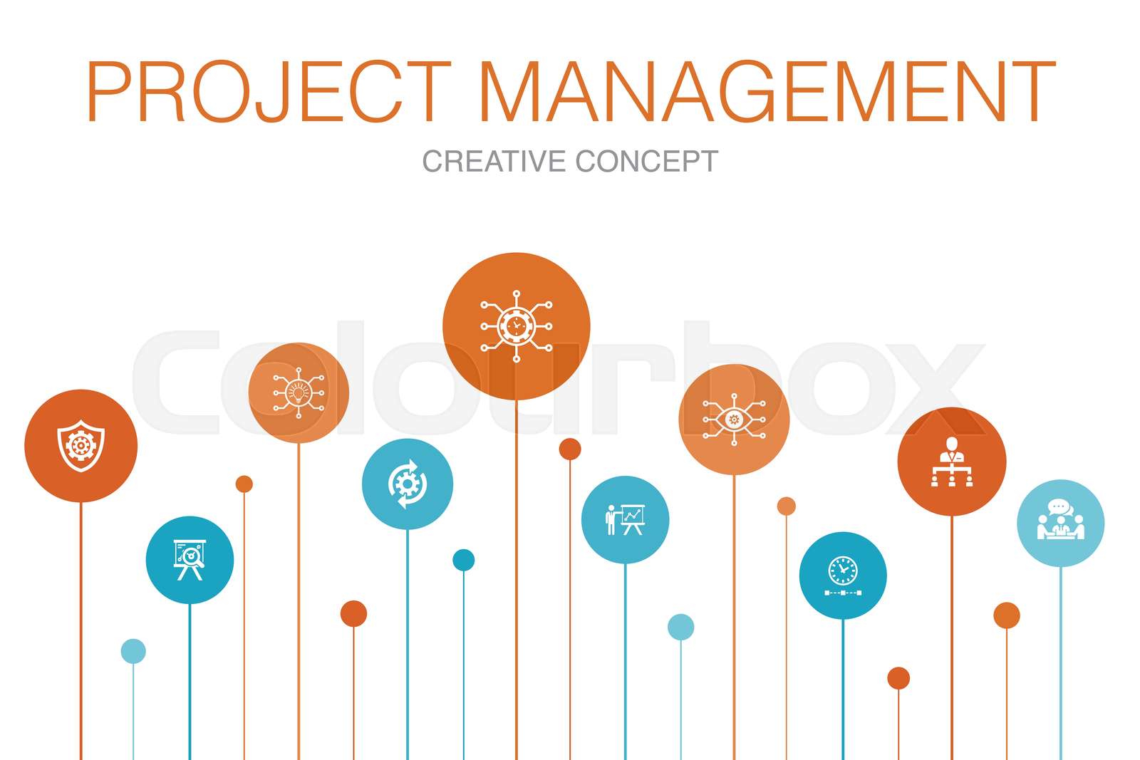 Project management Infographic 10 steps circle design. Project ...