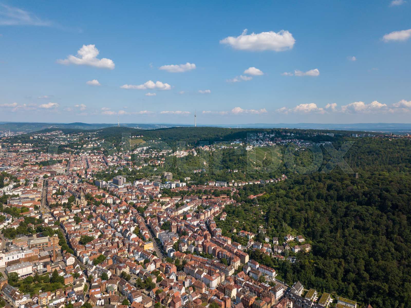 Aerial view of the southern parts of Stuttgart | Stock image | Colourbox