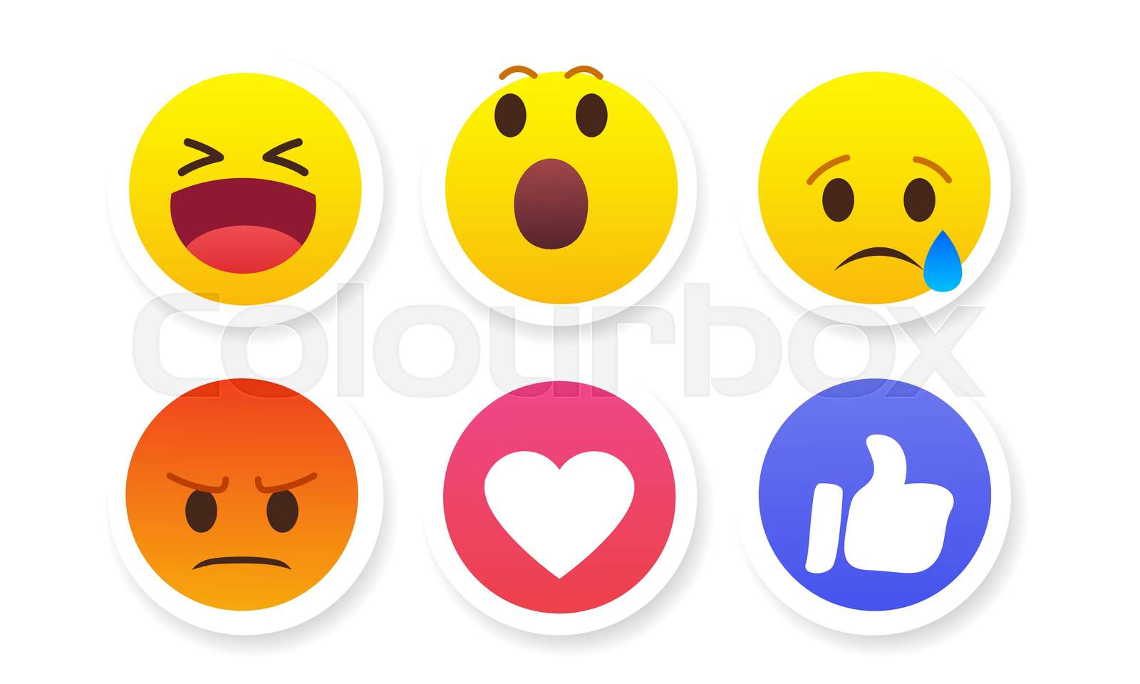 set of stickers emotions vector illustration | Stock vector | Colourbox