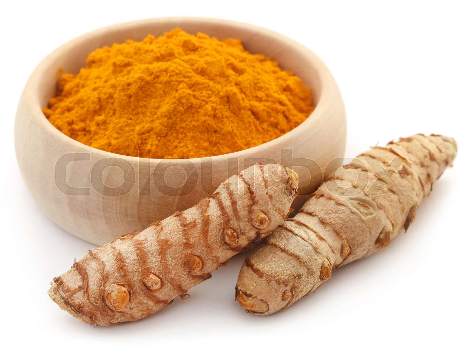 Raw turmeric with powder | Stock image | Colourbox
