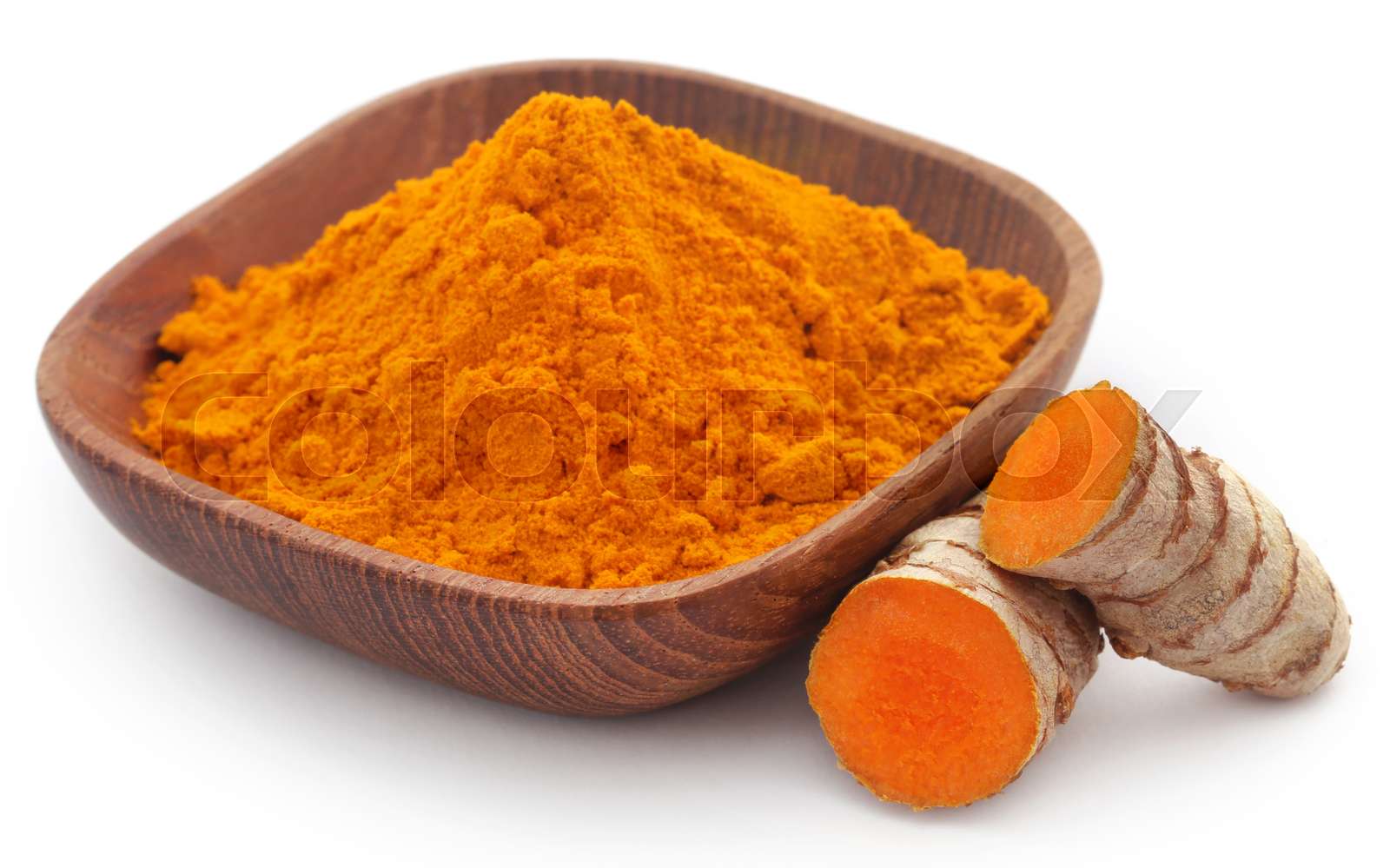 Raw turmeric with powder | Stock image | Colourbox