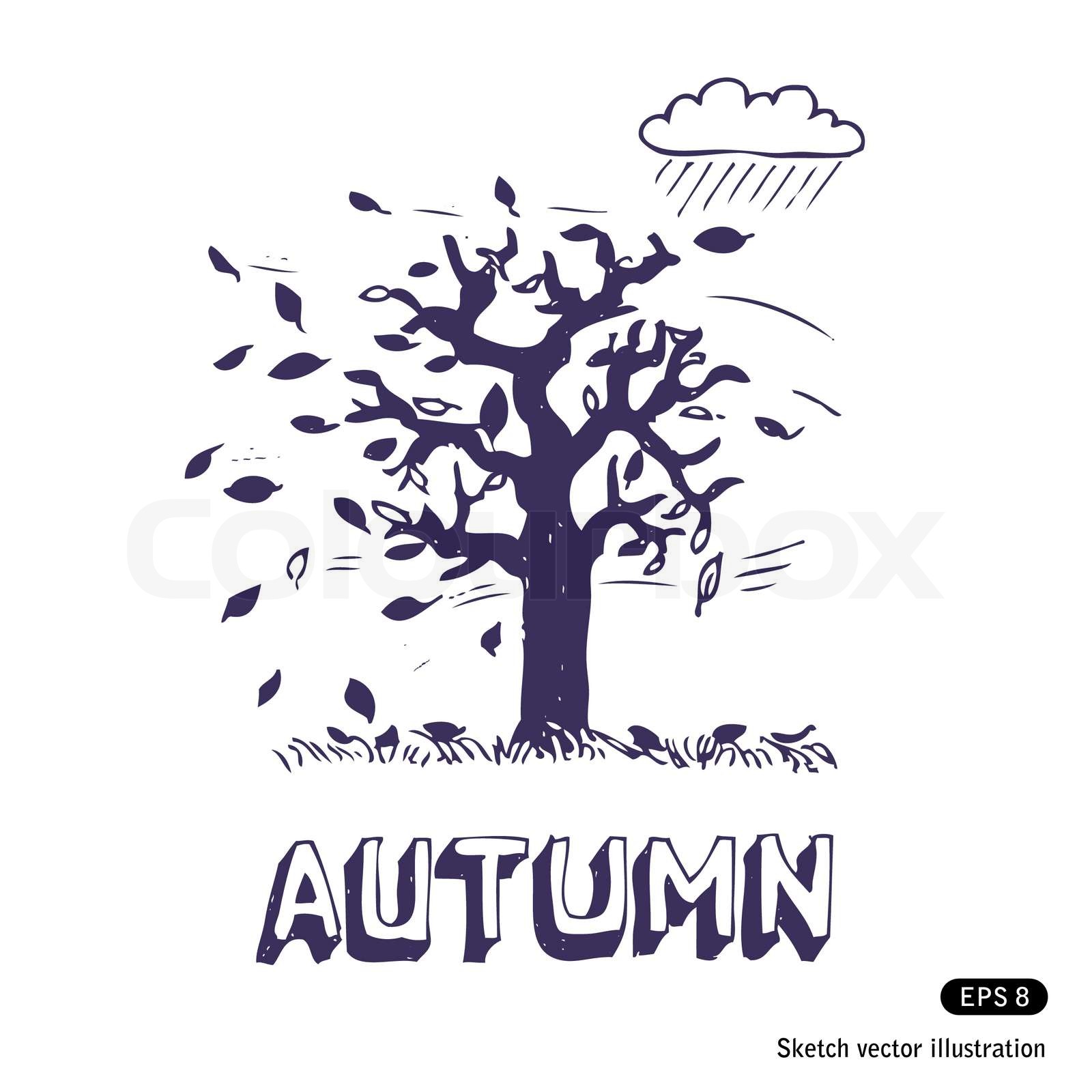 Verwunderlich Herbst Baum Zeichnung Bilder