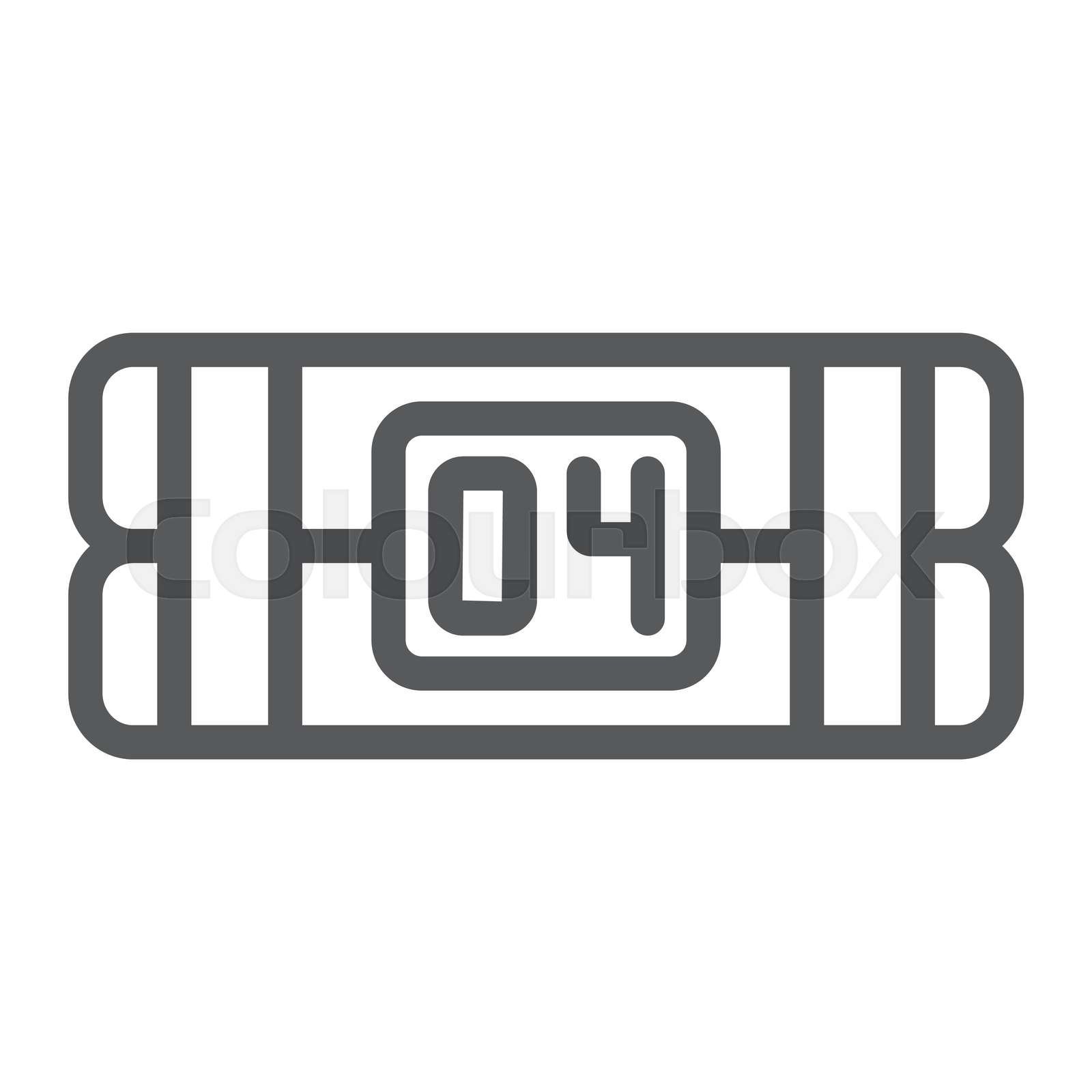 Explosives C4 Line Icon Army And Weapon Detonating Bomb Sign Vector
