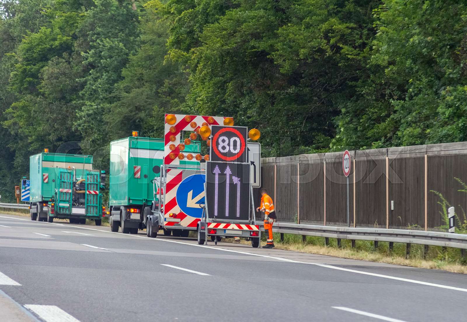 mobile traffic sign | Stock image | Colourbox