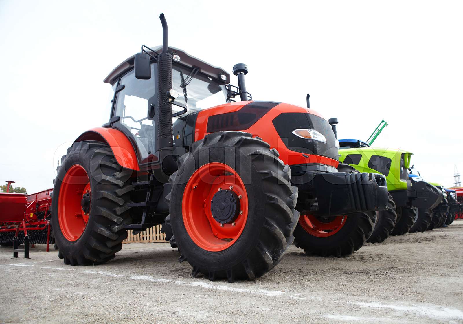 Agricultural tractor and its parts | Stock image | Colourbox