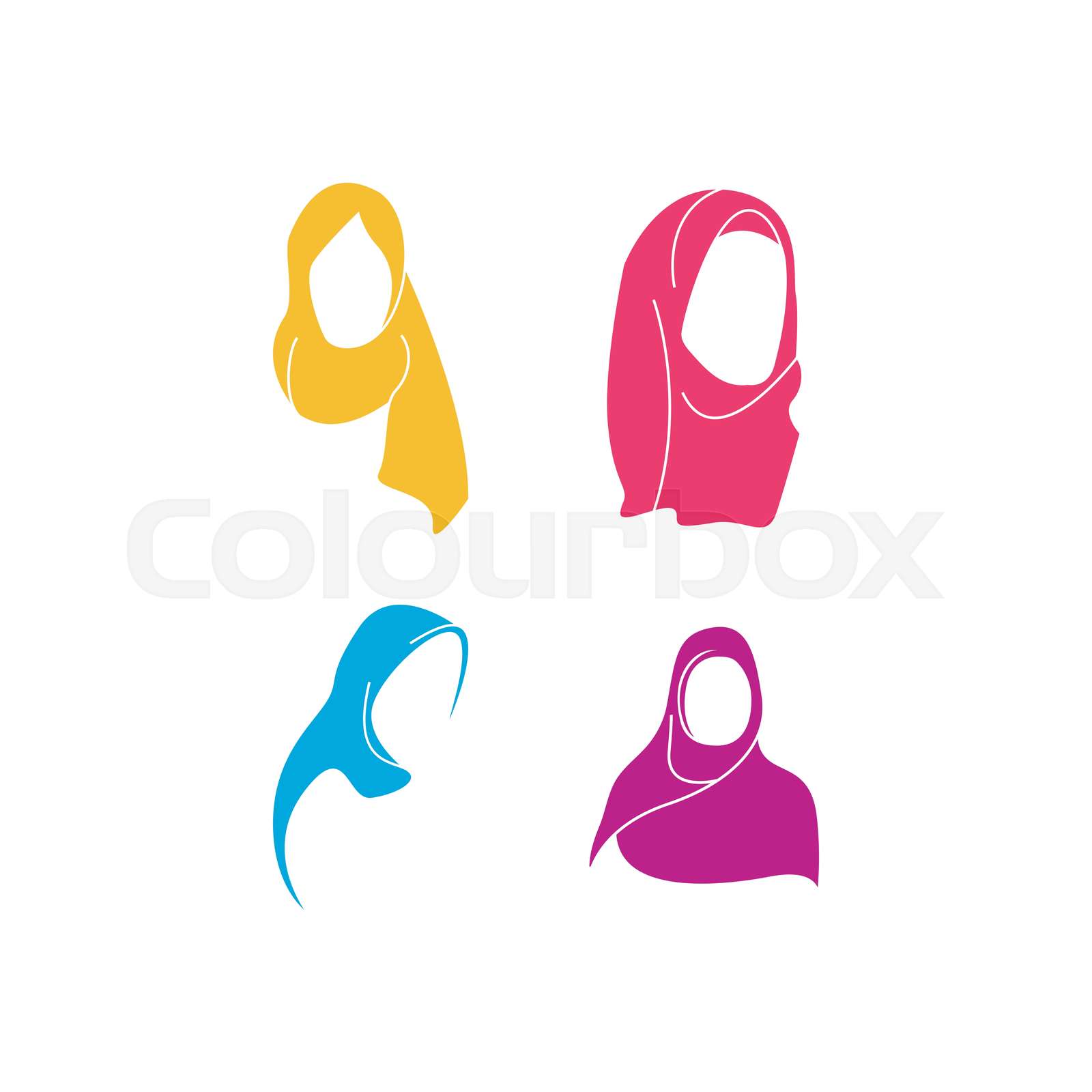Hijab woman religious graphic design template | Stock vector | Colourbox