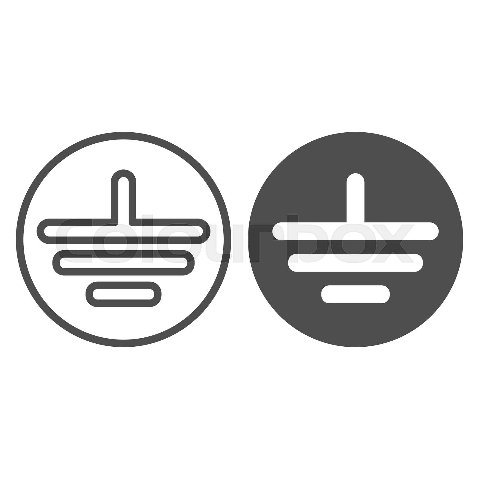 Electrical grounding line and glyph icon. Electric earthing sign vector ...