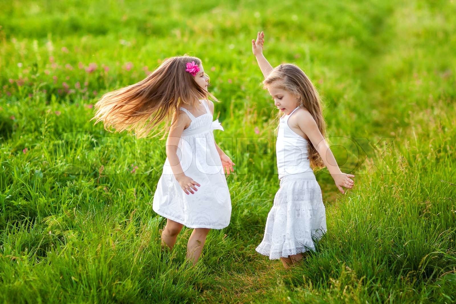 Little Girls Playing Together