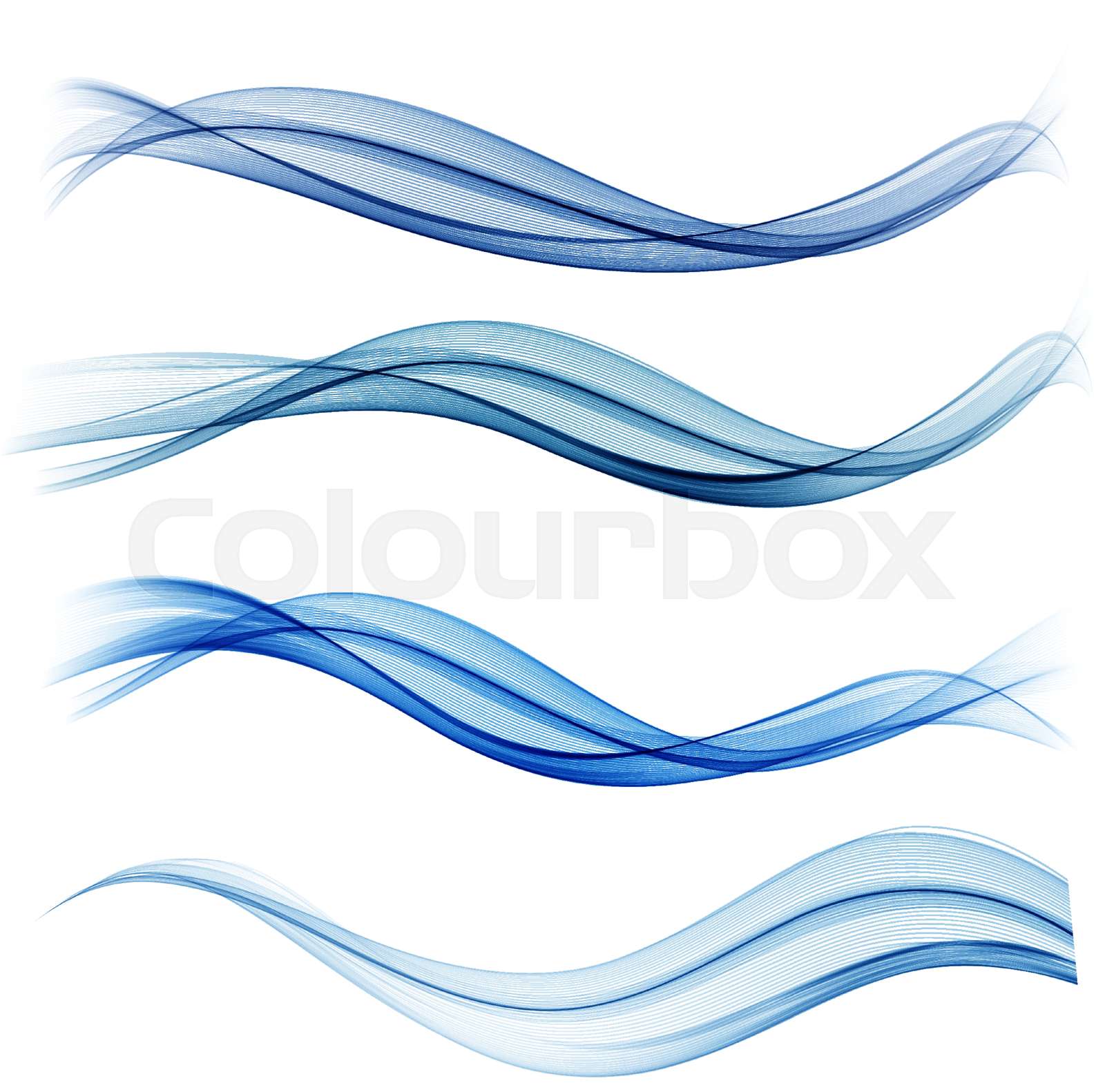 Set of blue abstract wave design element | Stock vector | Colourbox