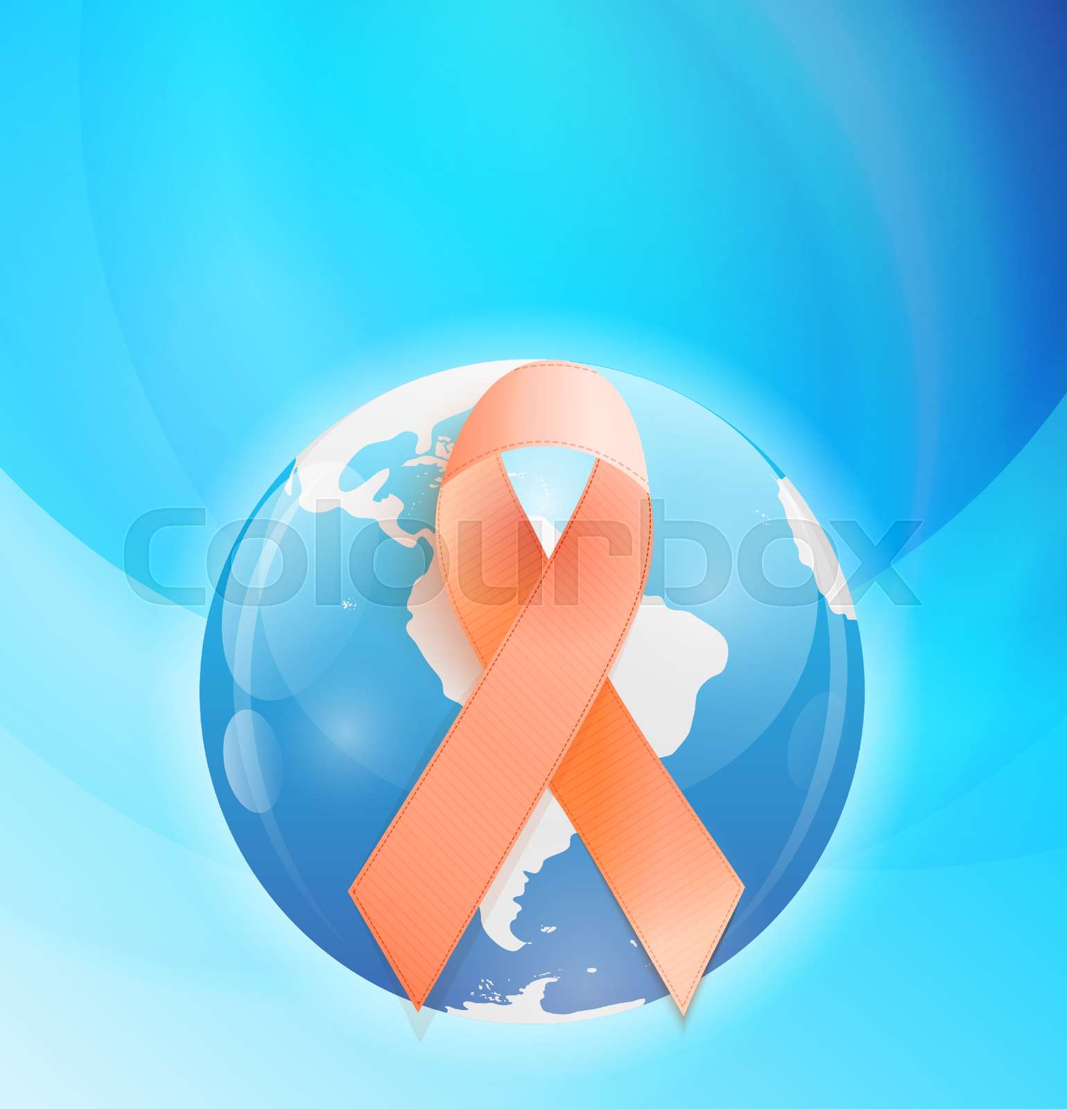 Orange Ribbon a Symbol of Leukemia. Vector Illustration | Stock vector ...