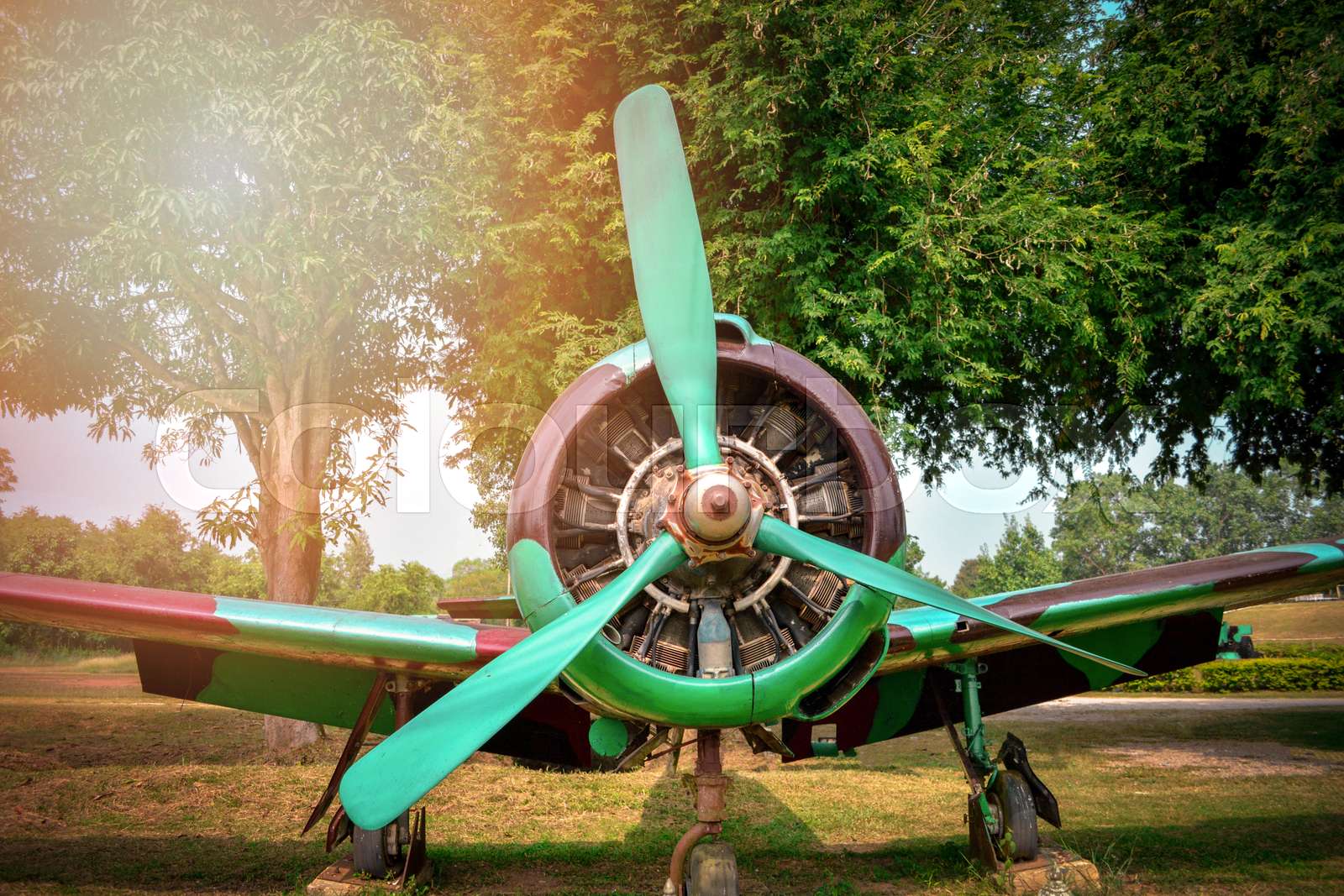 old military airplane for soldier warrior in the world war in the park ...