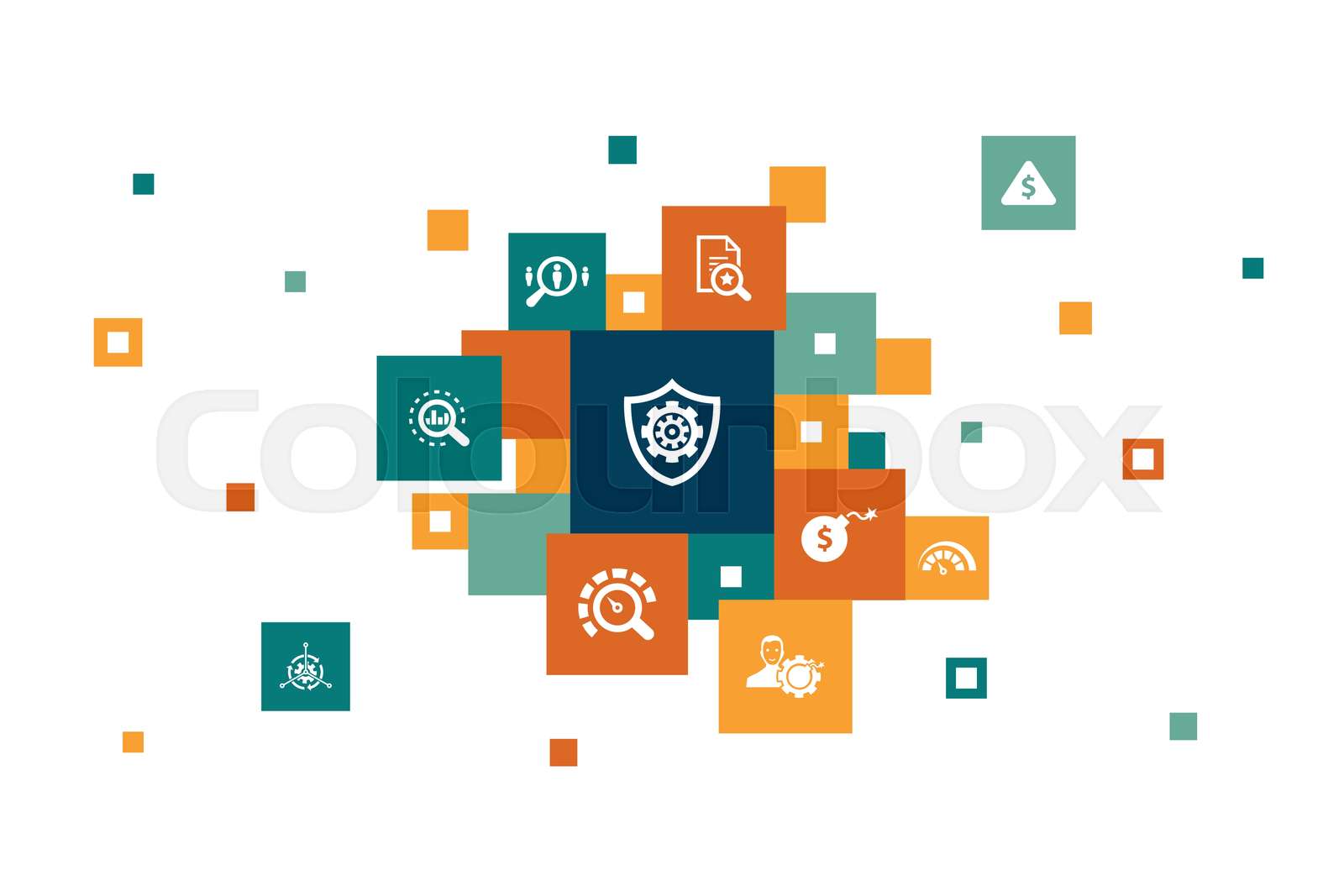 risk management Infographic 10 steps pixel design. control, identify ...