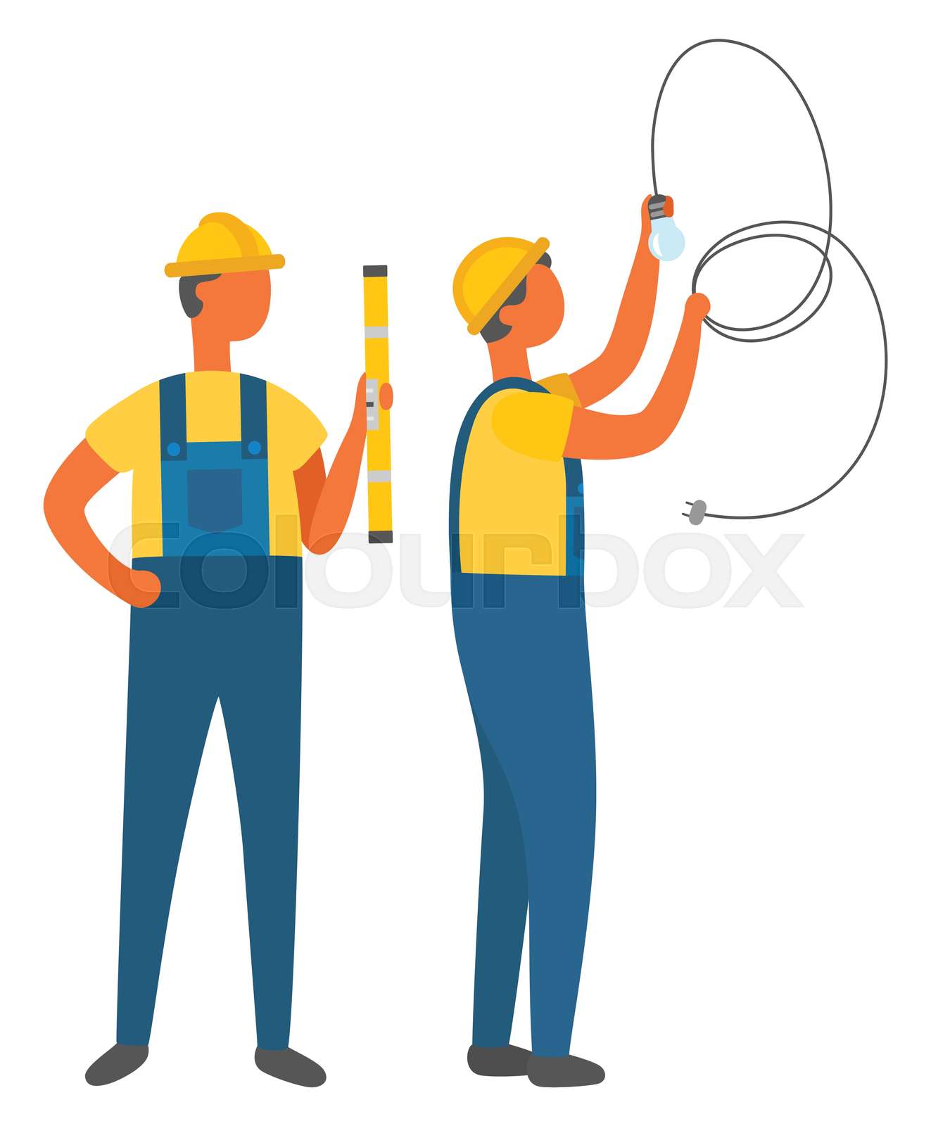 Electric Occupation, Electrician with Tube Vector | Stock vector ...