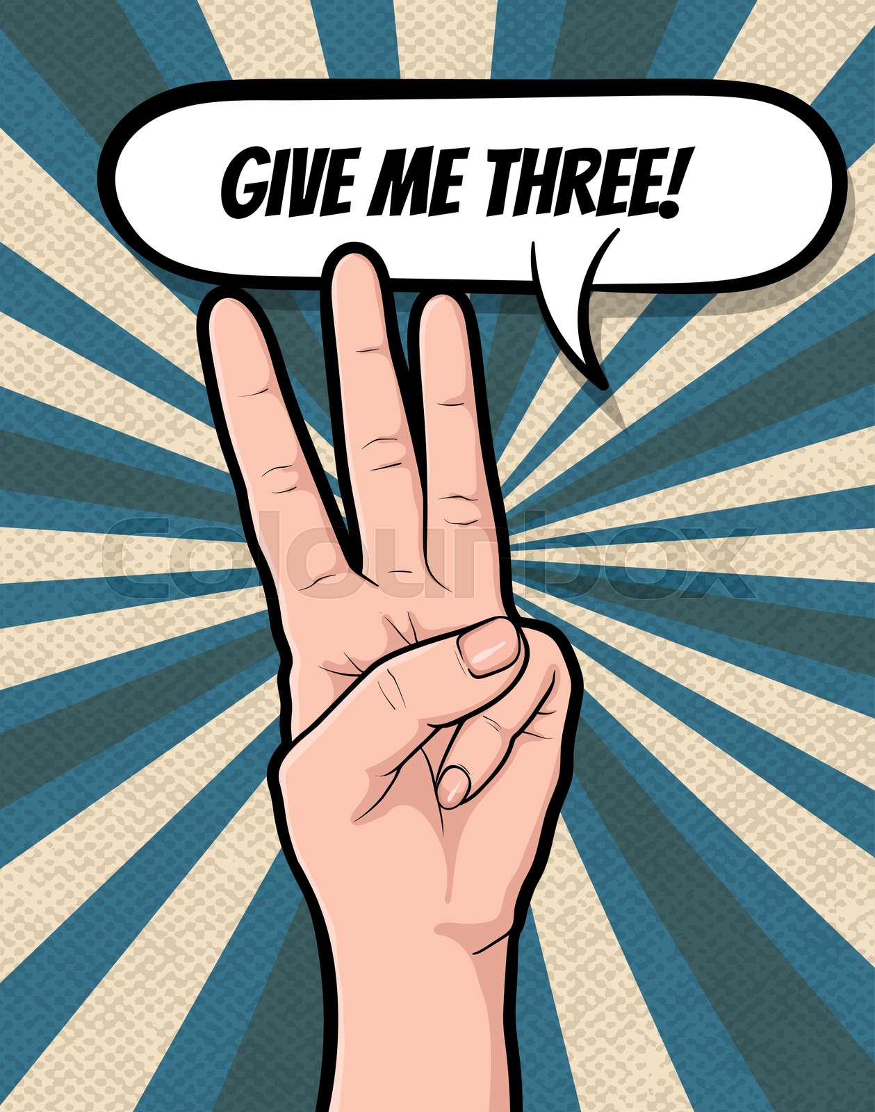 Hand gesture comic book pop art isolated | Stock vector | Colourbox