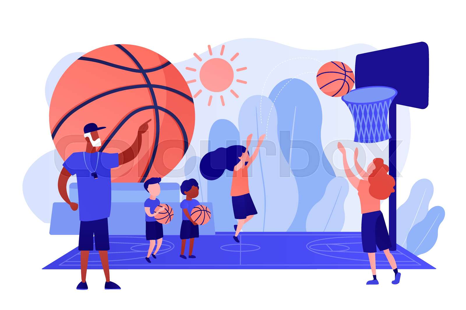 Basketball camp concept vector illustration. | Stock vector | Colourbox