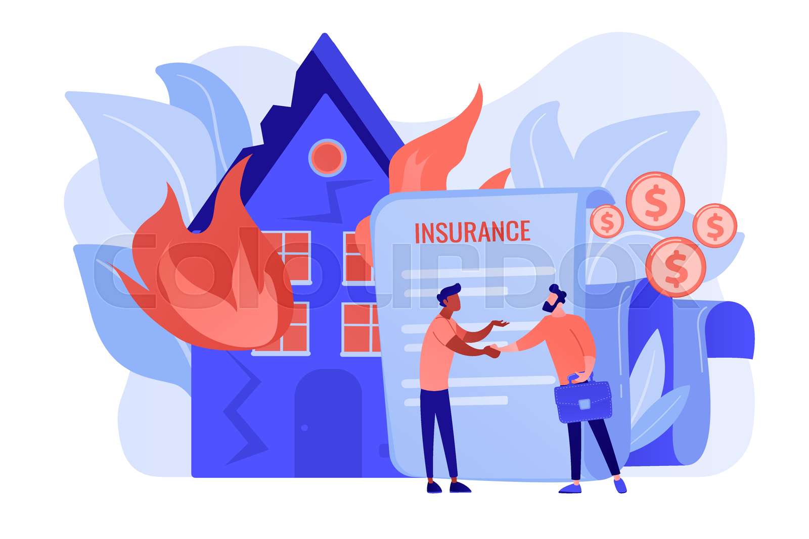 Fire insurance concept vector illustration. | Stock vector | Colourbox