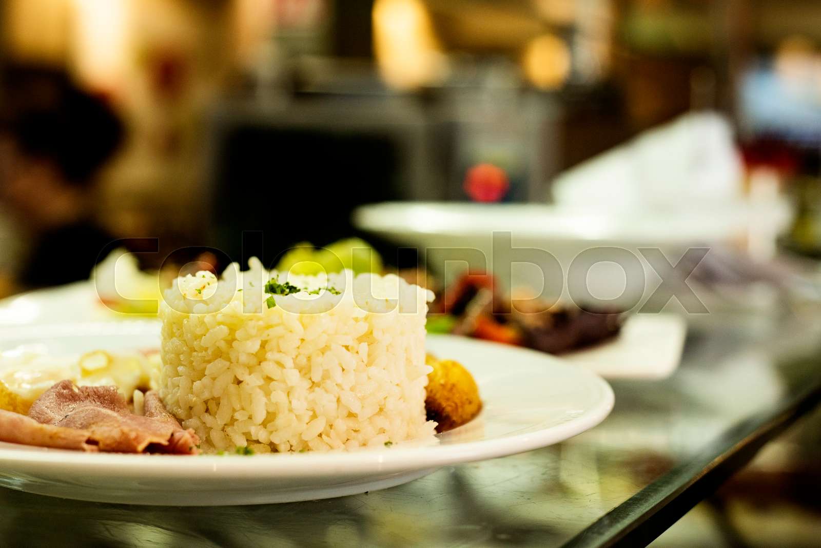 plates in a restaurant ready to be served | Stock image | Colourbox