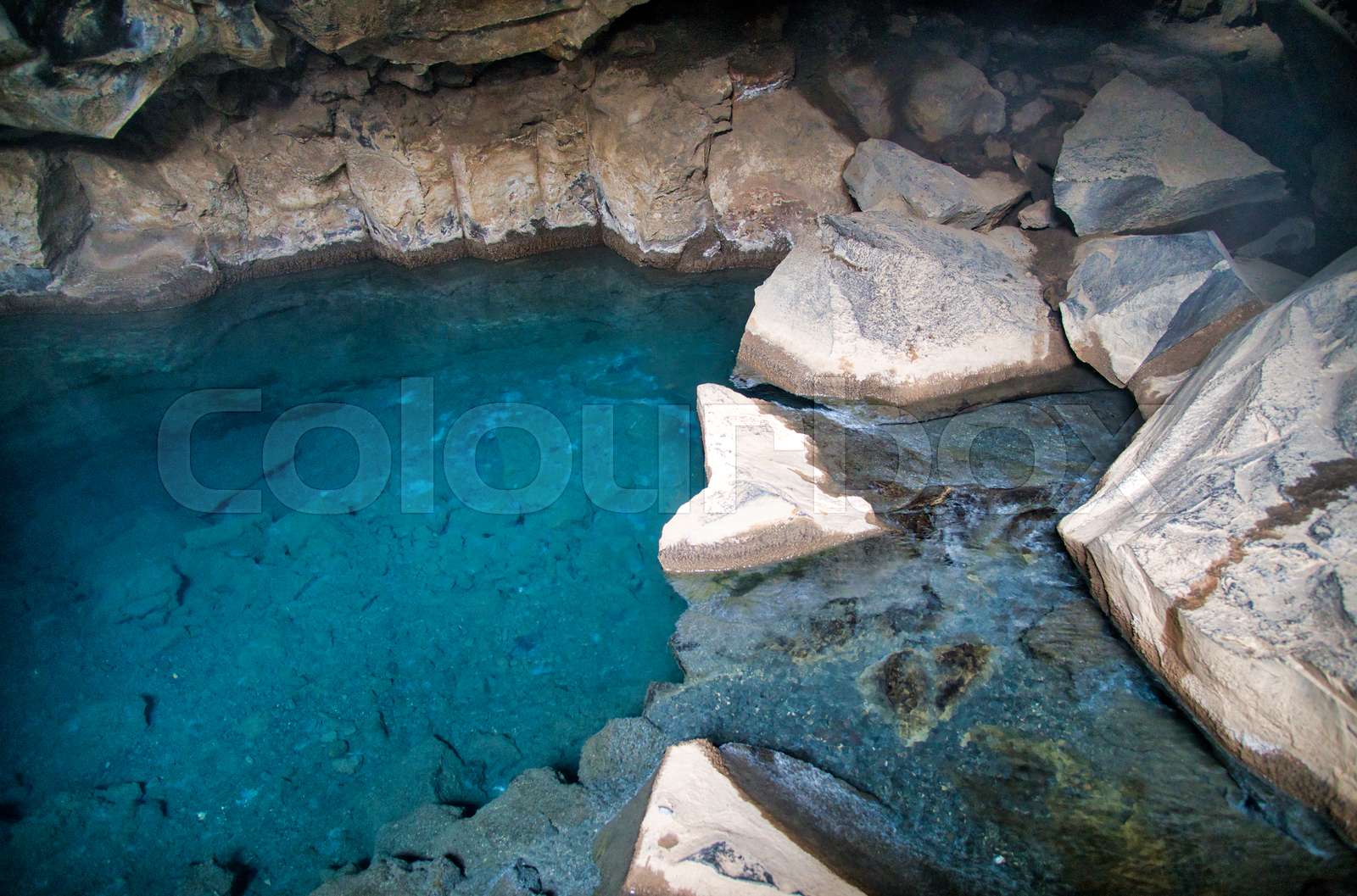 Grjotagja Cave and geothermal spring, Iceland | Stock image | Colourbox