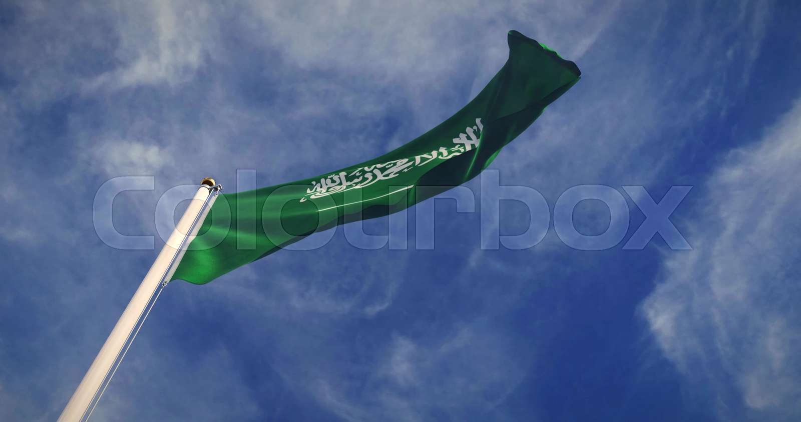 Saudi Arabian Flag Waving In The Kingdom Of Saudi Arabia - 4k 30fps ...